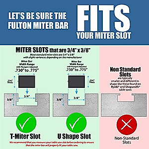 18” Precision Steel Miter Bar Rail Runner with Adjustable Spring Loaded Plungers For DIY Table Saw Crosscut Sleds, Jigs and Fixtures to Slide in 3/4 inch by 3/8 inch Miter Slots