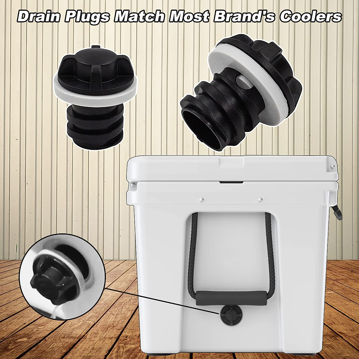 showingo 2 Pack Cooler Drain Plug Replacement for YETI Roadie Tundra Tank Coolers and RTIC Cooler Drain Plug,Great Fit and Doesn't Leak,Easy Drainage,Efficiently Maintains Refrigeration Time!