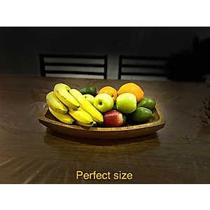 Wood Dough Bowl 17.75", Long Decorative Bowl, Wooden Fruit bowls, Wood Bread Bowl, Wood Bowls for decor, Living Room Accessories, Table Centerpieces For Dining room, Hand Carved Wooden Bowl