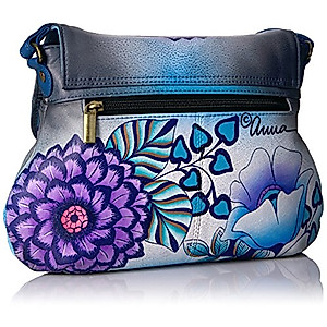 Anna by Anuschka Medium Flap-Over Crossbody, Summer Bloom Blue