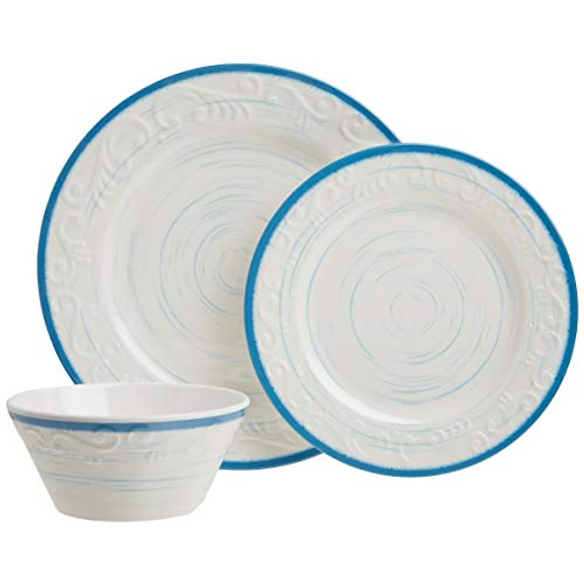Pfaltgraff 12-Piece Melamine Dinnerware Set - Trellis Blue