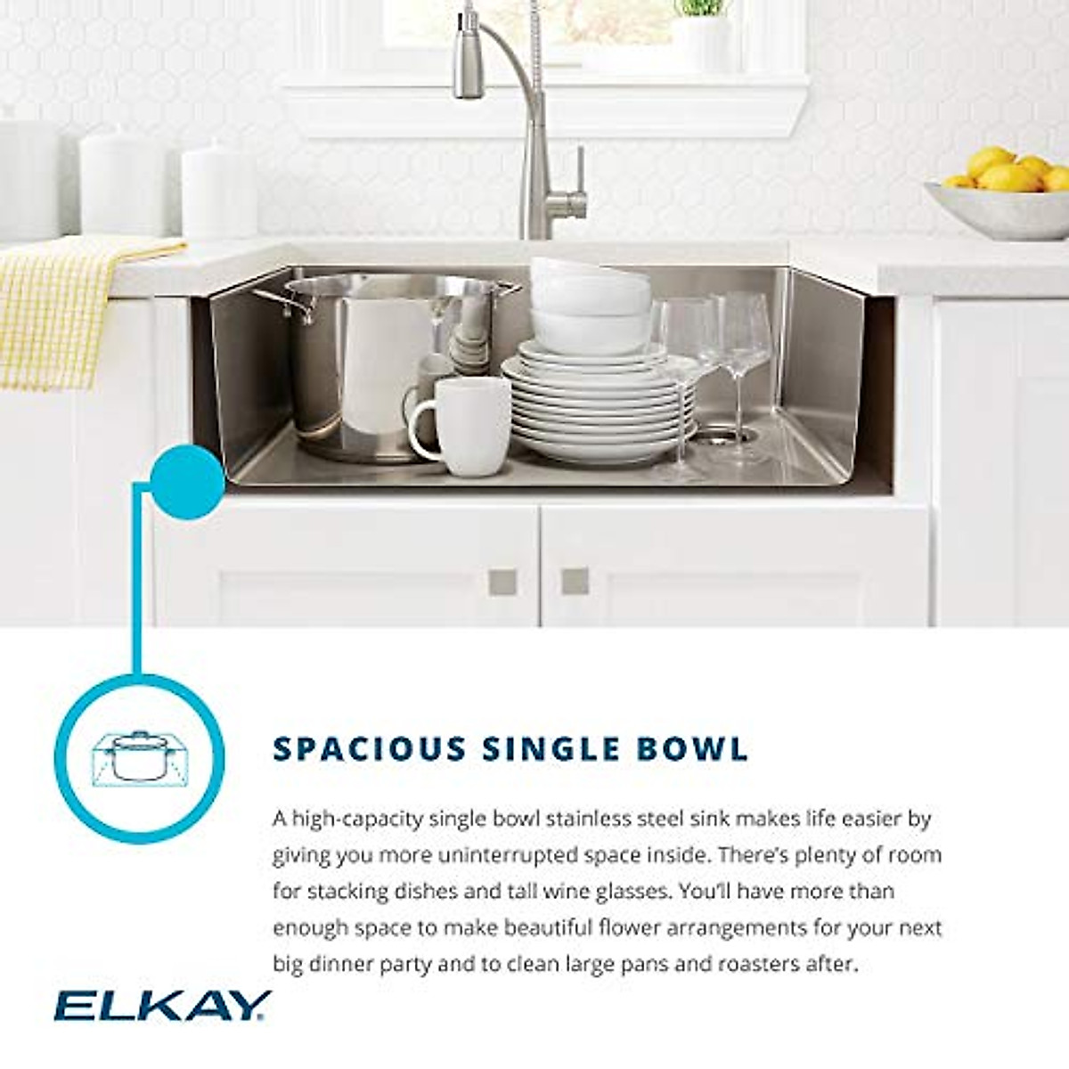 Elkay ECTSRS33229TBG1 Crosstown Single Bowl Dual Mount Stainless Steel Sink Kit