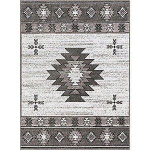 Well Woven Southwestern Rodrigo 5'3" x 7'3" Grey Area Rug