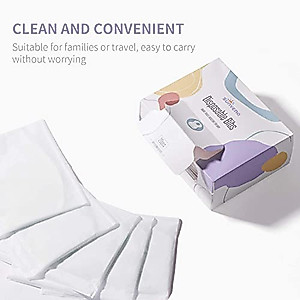 SUNVENO Disposable Bibs, Baby Disposable Bib Leak-Proof Liner & Reusable Fastener with Pocket for Toddlers Babies, Feeding, Traveling, Elf - 20 PCS