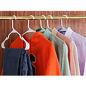 Utopia Home Value Pack of Black Velvet and White Plastic Hangers- Ultra Thin Strong Hangers with Notches- No More Slippage- Space Saving - Pack of 100