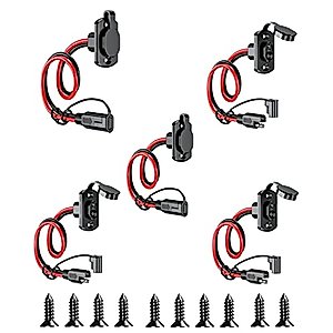 Kewig SAE Quick Connector Harness, SAE Adapter Male Plug to Female Socket Cable, 1FT 12AWG SAE Extension Cord [ 5 Pack ]
