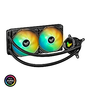 ASUS TUF Gaming LC 240 ARGB All-in-one Liquid CPU Cooler (Aura Sync, Dual TUF 120mm ARGB Radiator Fans with Fan Blade Groove Design)