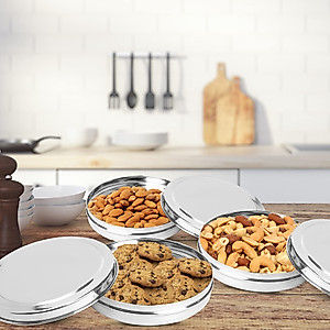 KSJONE Stainless Steel Chocolate Flat Slim and Sleek Canisters/Puri Dabba/Storage Containers Set of 3 Pcs Big Set (23 Oz, 30 Oz, 40 Oz)