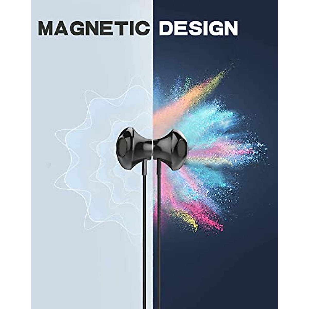 MUBIAO Bluetooth Headphones Neckband 20Hrs Playtime V5.0 Wireless Headset Sport Noise Cancelling Earbuds w/Mic for Gym Running Compatible with iPhone Samsung Android