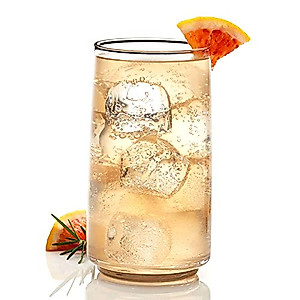 Anchor Hocking Finlandia Drinking Glasses Set, 16 Piece Set (8 Rocks Glasses & 8 Tumbler Glasses)