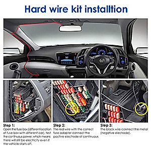 Dash Cam Hardwire Kit 12-24V to 5V / 3A, Micro USB & Mini USB Hard Wire Kit Fuse for Dashcam, Dash Camera Charger Power Cord, （ 13ft
