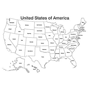 Huge Coloring Poster US Map United States of America Giant Big Creative Fun Color Kids Children Cool Aesthetic Modern Wall Decor Art Graphic Print Cool Wall Decor Art Print Poster 36x24