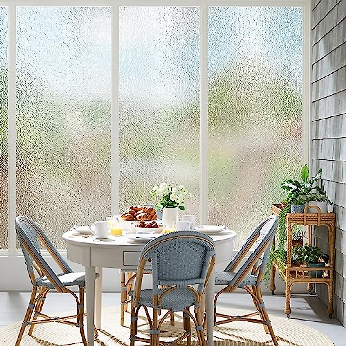 Coavas Frosted Window Privacy Film: Crystal Glass Film, No Glue Static Film, Anti UV Window Clings, One Way Vision Blocking for Home Office(17.7x78.7 inches)
