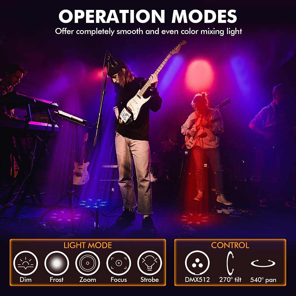 Ridgeyard 230W Beam Zoom Moving Head Light 4 Pack, LCD Display, DMX512 Moving Head DJ Lights with 17 Gobos 14 Colors 16 Channel for DJ Disco Parties Wedding Church Live Show KTV Club