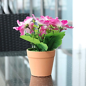Garneck Faux Plants Artificial Plants Orchid Pots Outdoor Decor Outdoor Plants Flower Pots Potted Flowers Artificial Orchid Potted Plants Office Purple Artificial Flower Mini