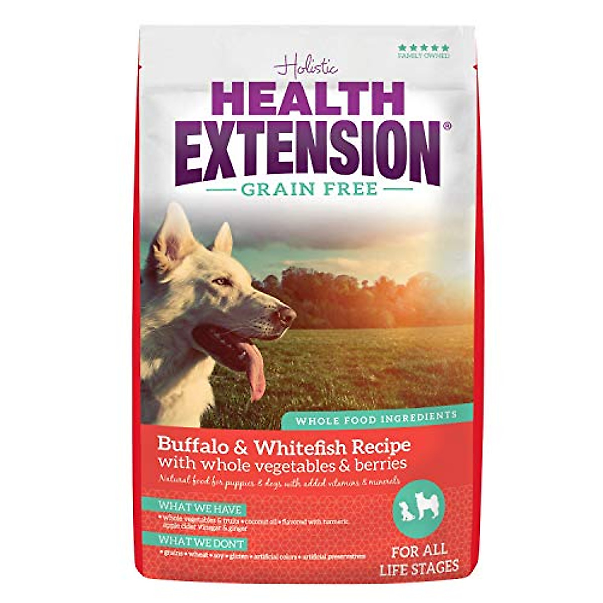 Health Extension Dry Dog Food, Natural Food with Added Vitamins & Minerals, Suitable for All Puppies, Include Buffalo & Whitefish Recipe with Whole Vegetable & Berries (23.5 Pound)