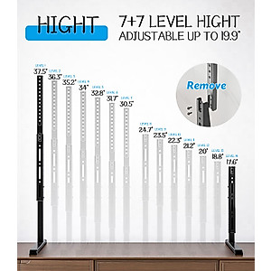 Universal TV Stand, Table Top TV Stand Base Replacement for Most 37 to 86 Inch LCD LED TVs, 7 Height Adjustable TV Legs with Cable Management Hold up to 150lbs, Max VESA 800x600mm, Black AX10TB01