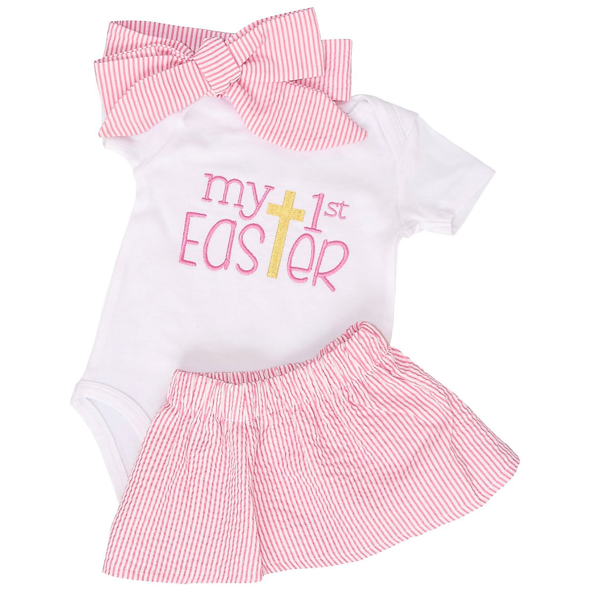 Unique Baby Girls My 1st Easter Skirt Layette Set (6 Months)