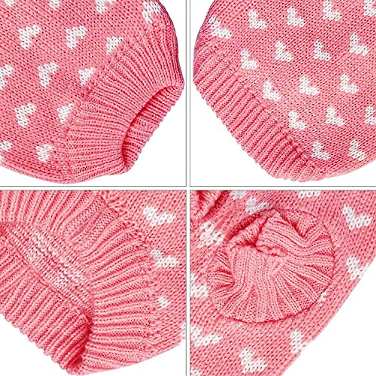 1 Piece of Pink Dog Knitted Sweater Dog Heart Sweater Warm Pet Dog Clothes Winter Doggie Outfits for Small Puppy Cat Pets (Medium)