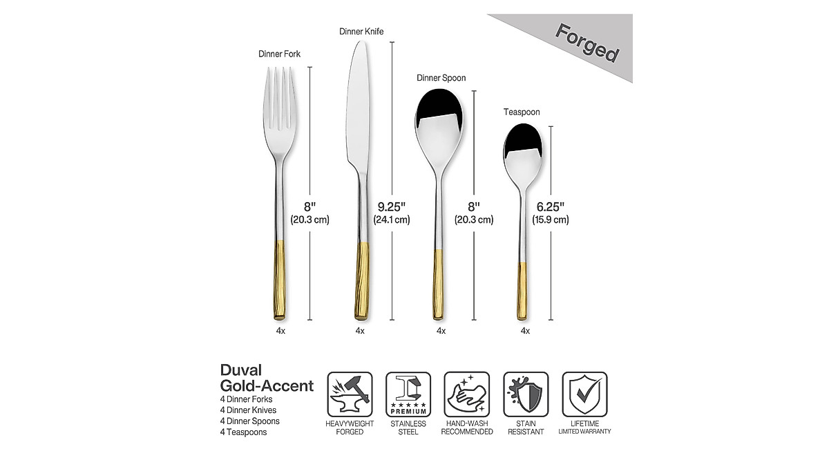 Mikasa Duval Gold Lines 16-Piece Cutlery Set