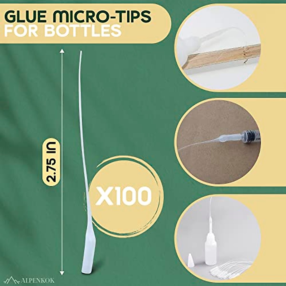 100Pcs Needle Tip Glue Bottle Applicator - Nail Tip Glue Bottles with Fine Tip Precision Tip Applicator Bottle for Hobby Glue Pen Microfine Glue Tips - Epoxy Glue Pens for Crafting Fine Tip for Glue