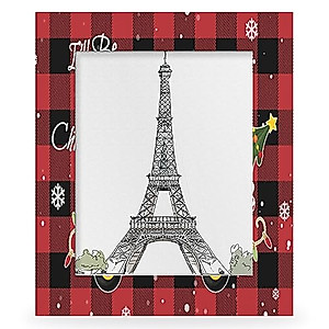 Bardic 5x7 Picture Frames, Black And Red Grid Wooden Photo Frame Fits 4x6 with Mat or 5x7 Without Mat Photo Frames for Wall Mounting or Tabletop Display for Home Gallery Decor