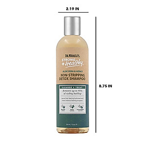 Dr. Miracle's Strong & Healthy Non Stripping Detox Shampoo. Contains Aloe Vera, Honey and Coconut Water to Combat Dryness, Shedding and Breakage to Support Healthy Hair and a Thriving Scalp. 12 oz.