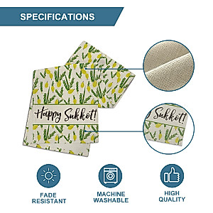 Artoid Mode Happy Sukkot Etrog Table Runner, Sukkah Jewish Holiday Fall Harvest Kitchen Dining Table Decoration for Home Party Decor 13 x 72 Inch