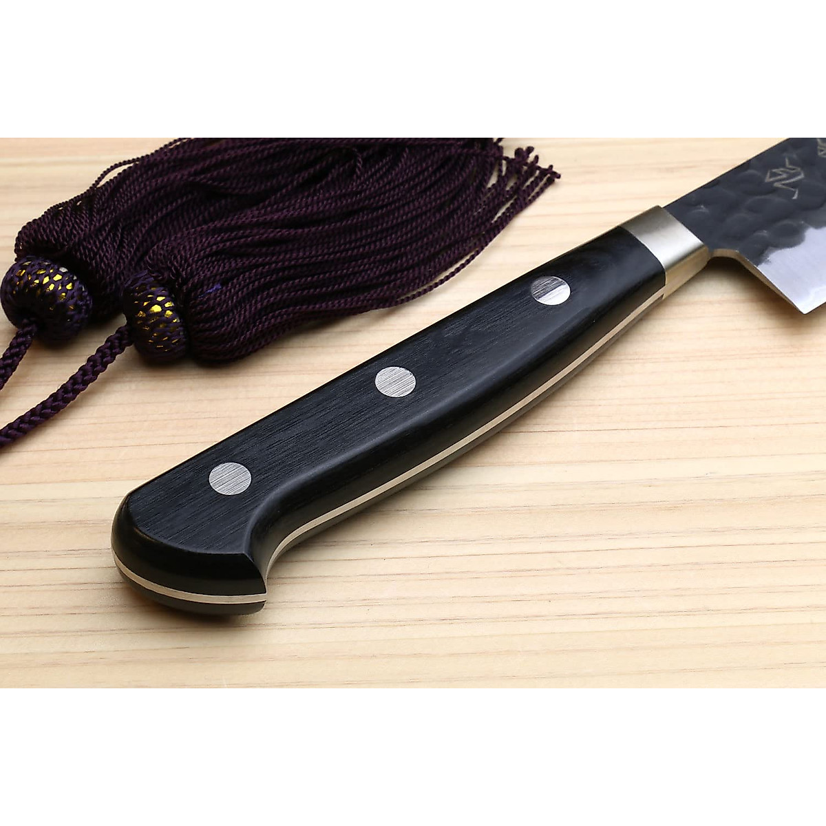 Yoshihiro Kurouchi Super Blue Steel Stainless Clad Sujihiki Slicer Chef Knife (9.5" (240mm) & Saya, Black Pakkawood Handle)