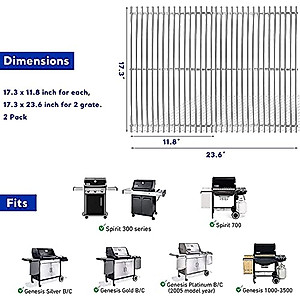 Uniflasy 7639 Cooking Grates 7636 Flavorizer Bars 69787 Burner Tube Ignitor Wire Kit Ignition Electrode for Weber Spirit 300 Series Spirit E-310 E-320, S-320 E/S330 with Front Mounted Control