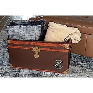Harry Potter Hogwarts 24-Inch Foldable Storage Chest | Fabric Basket Container, Cube Organizer With Handles | Collapsible Brown Cubby Cube Closet Organizer