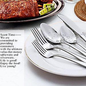 Spoons and Forks Set, Set of 30 Top Food Grade Stainless Steel Forks and Spoons Silverware Set, Kitchen Utensils Forks (8 Inch) and Spoons (6.69 Inch) Cutlery Set, Mirror Finish & Dishwasher Safe