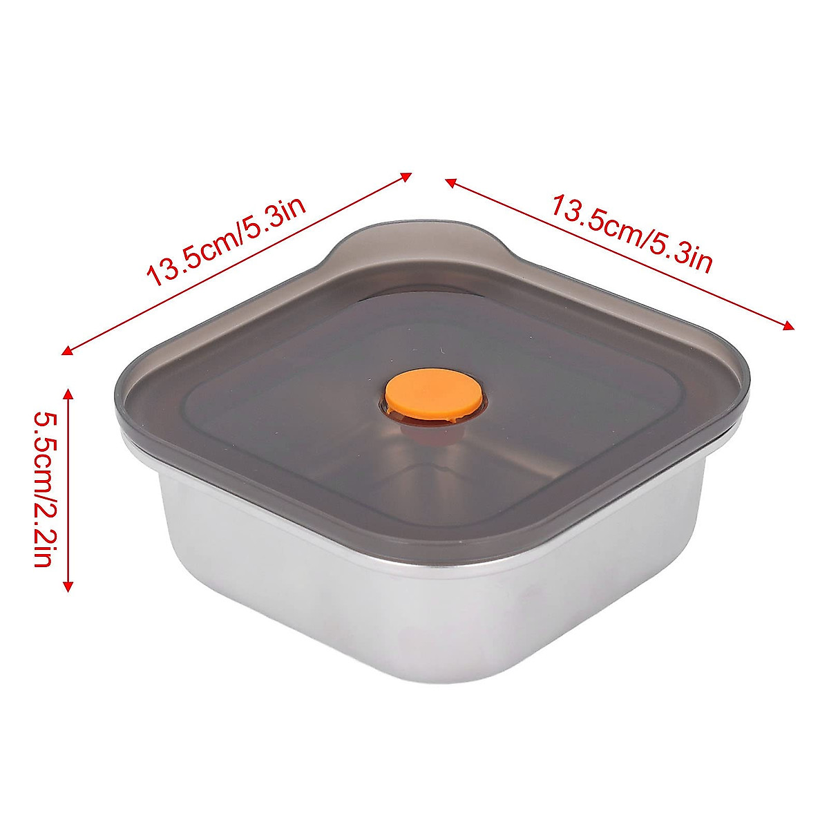 Metal Food Container, Stainless Steel Food Storage Container Leak Proof Sinking Lid for Restaurant (500ml)
