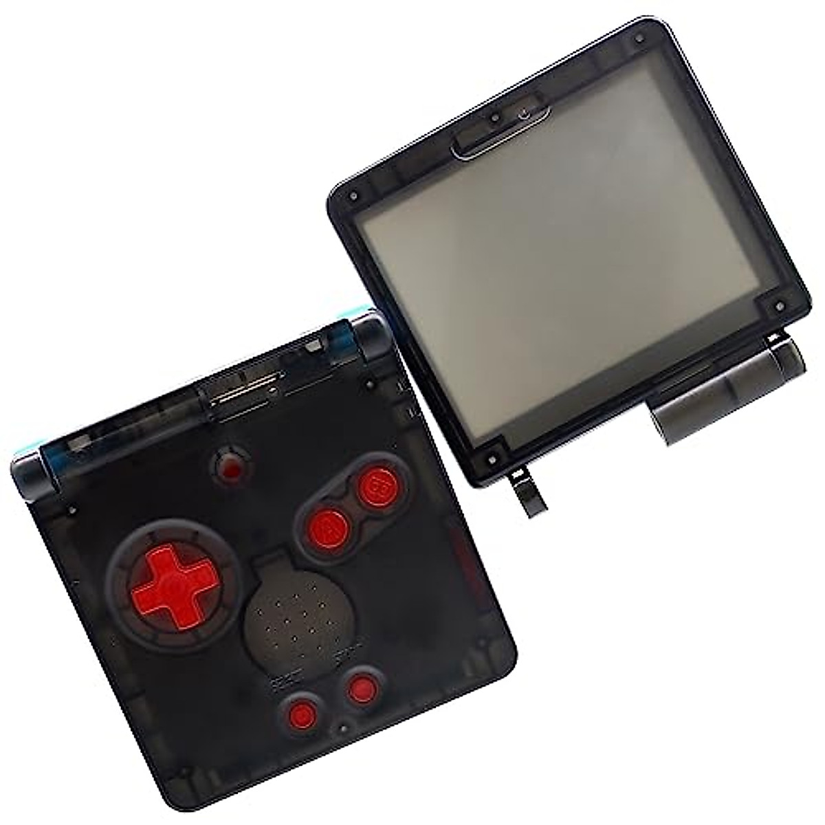 Deal4GO Semi Transparent Full Housing Shell Case kit w/Buttons Screen Lens Replacement for Game Boy Advance SP GBA SP (Black)
