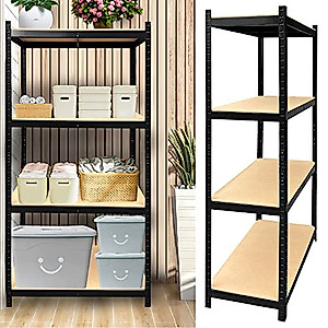 Autofather 63" x 31" x 15" Boltless Shelving Unit 4-Tier Warehouse Garage Shed Utility Home Storage Rack, Heavy Duty Adjustable Organizing Shelf Metal Utility Rack