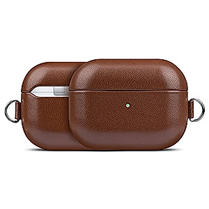 AirPods Pro Leather Case with Clip, Lopie [Handmade Series] Fully-Wrapped Leather AirPods Pro Case Cover, Scratch Resistant Microfiber Cushion, Original Design Case for Men/Women - Earthy Brown