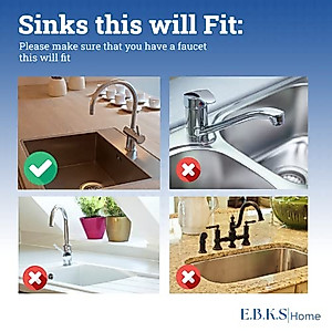Extra Long (24 inch) Silicone Kitchen Sink Splash Guard , EBKS Home XL Black Faucet Splash Guard , Splash Guard for Sink Keeps Countertops Clean and Dry , Sink Splash Guard Behind Faucet