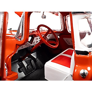 Auto World 1957 Chevy Cameo Pickup Truck Red and White 1/18 Diecast Model Car by Autoworld AW287