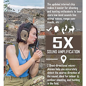 PROHEAR 030 Bluetooth 5.0 Electronic Shooting Muffs Digital Electronic Shooting Ear Protection Muffs with GEP02 Gel Ear Pads
