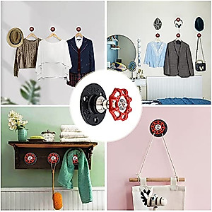 Sumnacon 3 Pcs Industrial Pipe Coat Hook Racks - Heavy Duty Rustic Hat Robe Towel Holder Hanger, Wall Mounted Clothing Racks with Hardware for Home, Office, Electroplated Black Finish