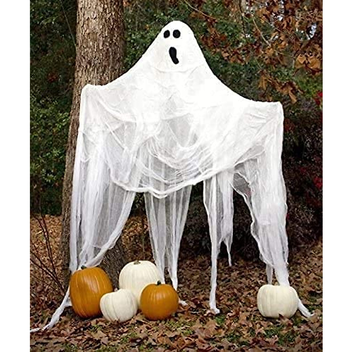 White Creepy Cloth, 79 x 79 inch Spooky Gauze, Scary Halloween Decorations for Haunted Houses Party Supplies