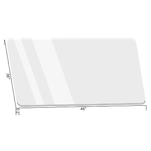 TEAKMAMA 36" x 46" Office Chair Mat Tempered Glass Chair Mat, Highly Transparent Floor Mat, 1/5" Thick Office Chair Mat, Office Chair Mat for Carpet or Hardwood Floor with 4 Anti-Slip Pads