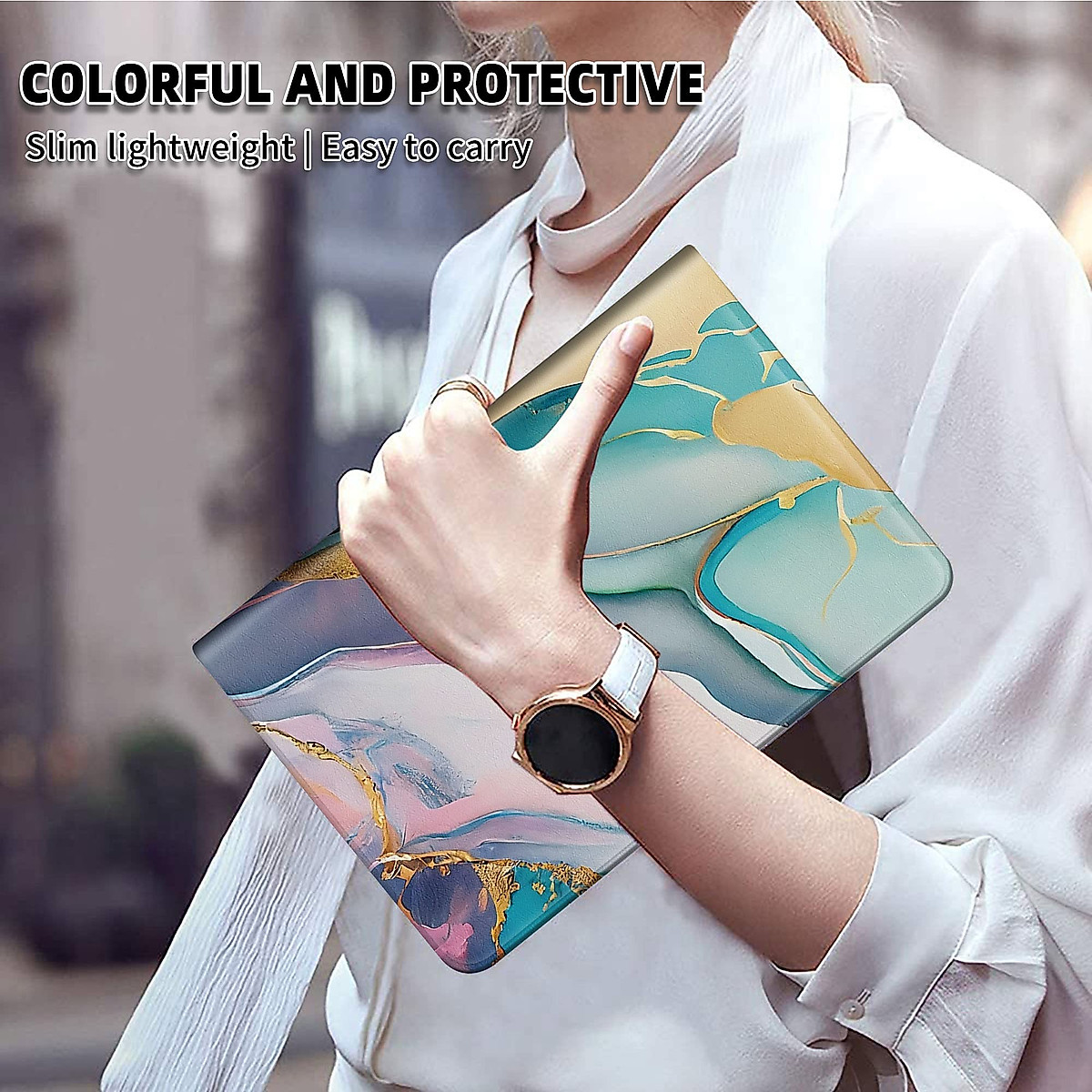 Galaxy Tab A8 10.5 Case 2022/2023 with 360 Degree Rotating Swivel Kickstand Marble Design, RYUITHDJP for Samsung Tab A8 Tablet Case 10.5 Auto Wake Sleep Cover