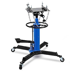Iglobalbuy Transmission Jack Lift 1322lbs, 2 Stage Adjustable Telescoping Hydraulic Transmission Jack, High Lift Dual Telescopic Trans Jacks Hoist w/Pedal, 34" to 68" Lifting Range