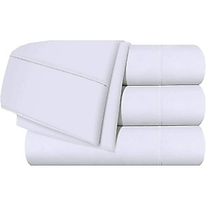 Silentnight Split Queen Sheets for Adjustable Beds 5-Piece Split Queen Sheet Set, 800 Thread Count 100% Egyptian Cotton,12" Deep Pocket Adjustable Bed Sheets, White Solid