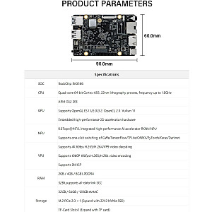 Firefly ROC-RK3566-PC Rockchip RK3566 4GB RAM Single Board Computer Support Caffe/TensorFlow and Geek System