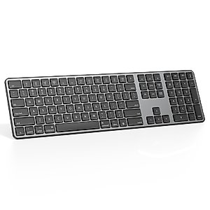 OMOTON Bluetooth Keyboard Compatible with Mac, with Numeric Keypad, Rechargeable Wireless Keyboard Compatible with MacBook Pro/Air, iMac, Mac Mini/Pro Laptop and PC