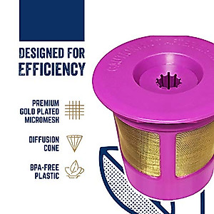 Reusable Cups Compatible with K Cups Keurig 2.0 & 1.0 Brewers Easy To Use Refillable Single Cup Coffee Filters - Eco Friendly Stainless Steel Mesh Filter - Check for Compatibility (4 Pack - Pink)