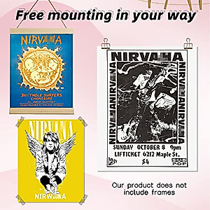 TRANSFIX Nirvana Band Posters - Set of 6 Pcs Unframed Canvas Prints Rock Posters Vintage Band Posters 8 * 10" Music Posters Rock N Roll Posters for Men Women Teens Boys Fans Music Lovers