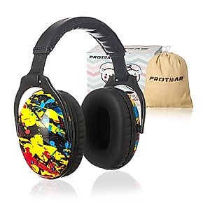 PROTEAR Kids Noise Cancelling Headphones,25dB NRR Hearing Protection,Noise Reduction,Sound Proof for Kids,Toddler Earmuffs for Concert,Airplane,Autism,Monster Jam,Travel,School(Ink-splash)